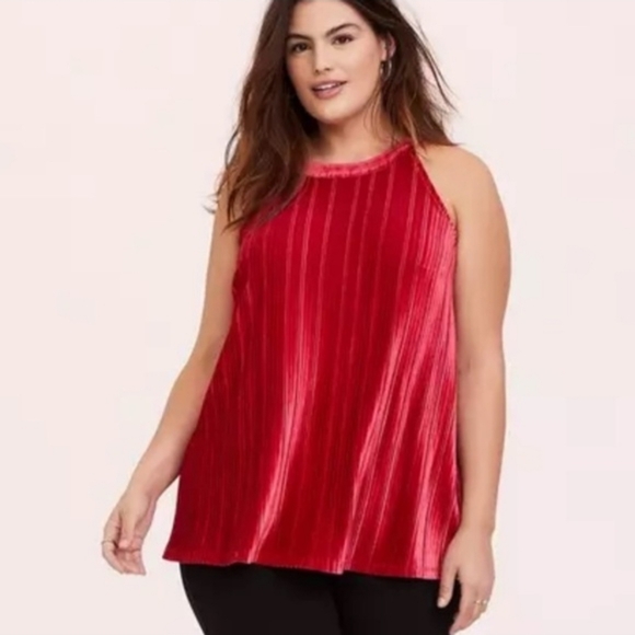 torrid | Tops | Torrid Red Pleated Goddess Tank | Poshmark